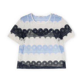 Motivi Macram&eacute;-Spitze T-Shirt - - Blouses & Shirts - Damen - Wei&szlig; - 2XS