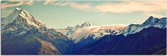 Paul Sinus Art Panoramabild auf Leinwand und Keilrahmen 150x50cm Neuseeland Nationalpark Berge Schnee