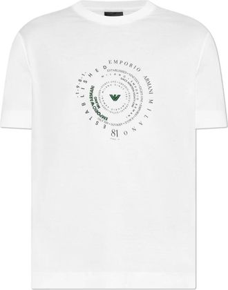 Emporio Armani Homme, Tops, Blanc, Taille: S T-shirt imprim&eacute;