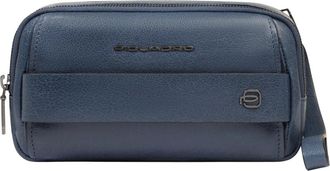 Piquadro Homme, Sacs, Bleu, Taille: ONE Size Pochette en cuir