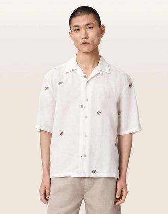 AllSaints Feline - Chemise &agrave; manches courtes - &Eacute;cru-Blanc