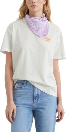 Marc O'Polo Denim Damen T-Shirt aus Bio-Baumwolle Relaxed Fit, Wei&szlig; (Silky White), XL