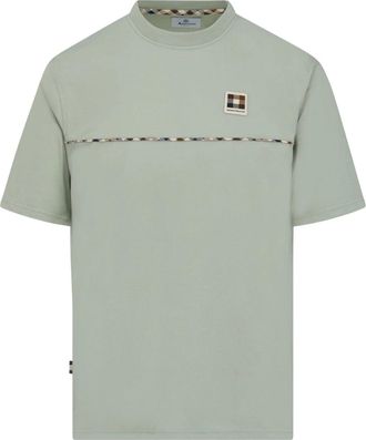 Aquascutum Active Club Karomuster-t-shirt In Salvia-hellgr&uuml;n