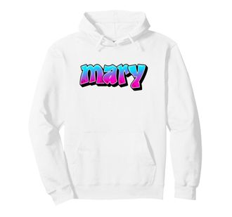 BDAZ Mary Graffiti Personalisierter Name Blau Rosa Frauen M&auml;dchen Pullover Hoodie