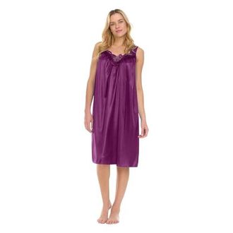 Generic Robes &agrave; lancienne pour femmes Chemise de nuit en satin sans manches pour femmes Large sangle Grande taille Chemise de nuit de naissance, lilas, taille