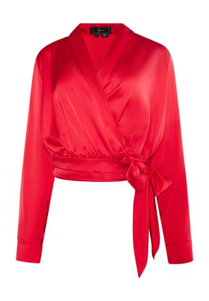 Faina Wickelbluse aus Satin Damen verrotten
