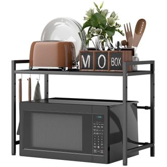 Blossom Etag&egrave;re de Cuisine,Meuble Rangement,&Eacute;tag&egrave;re de Cuisine &agrave; 2 Niveaux,Cadre en Acier,pour Four &agrave; Micro-Ondes - Blossom