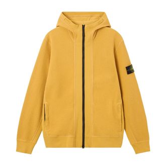 Stone Island Homme, Sweatshirts et sweats &agrave; capuche, Jaune, Taille: S SweaT-shirt &agrave; capuche zipp&eacute;