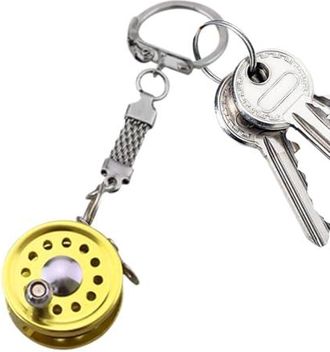 Generic Porte-cl&eacute;s - Moulinet de p&ecirc;che ornement Fidget porte-cl&eacute;s, accessoire de p&ecirc;che en m&eacute;tal, cha&icirc;ne de p&ecirc;che pour sac &agrave; main, portefeuille, bagages, sac &agrave;