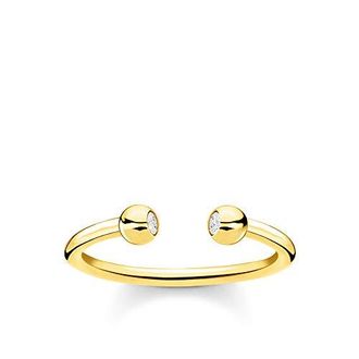 Thomas Sabo Ring Kugeln mit Steinen gold vergoldetes Silber TR2319-414-14-56