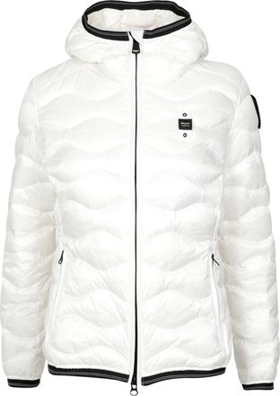 Blauer manteaux blanc