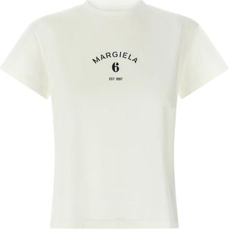 Maison Margiela Femme, Tops, Blanc, Taille: 38 FR T-shirt en jersey de coton
