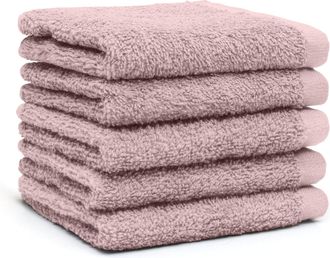 Bj&ouml;rk Waschlappen 5er Set Rosa Weiche Gesichtst&uuml;cher aus Frottee & Baumwolle Waschbare, Wiederverwendbare & Saugf&auml;hige Abschminkt&uuml;cher Ideal f&uuml;r t&auml;gliche Ha