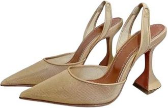 Generic YUJIEBB Sandales &agrave; talons hauts en maille transparente avec dentelle et sangle arri&egrave;re pour femme, abricot, 39.5 EU