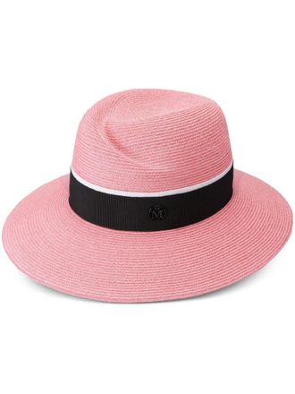 Maison Michel f&eacute;dora Virginie en paille - Rose