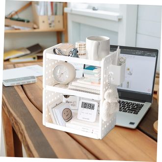 Soimiss Kleines Verschleißfestes Schreibtischregal mit Stabiler Vertikaler Bücher und Ordnerhalter Multifunktionaler Büroorganizer für Zuhause Büro Schule und