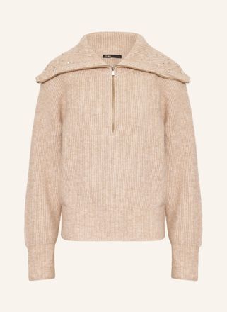 Maje Troyer Mit Schmucksteinen beige