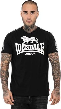 Lonsdale London Stour Homme T-Shirt Manches Courtes Noir XL 100% Coton Regular/Coupe Standard