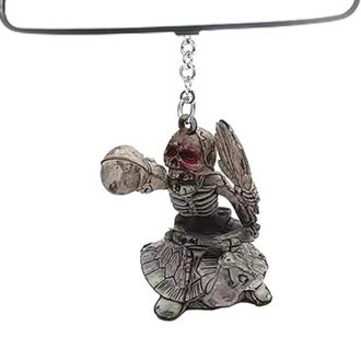 Generic Porte-cl&eacute;s t&ecirc;te de mort en forme de t&ecirc;te de mort argent&eacute; antique pour femme | Porte-cl&eacute;s t&ecirc;te de mort pour homme - Porte-cl&eacute;s en r&eacute;sine 3D - Cadeau po