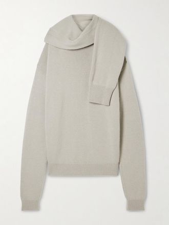 Calvin Klein Mia Kaschmirpullover Mit Schaldetail - Grau