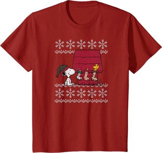 Peanuts Snoopy Ugly Christmas Stockings T-Shirt