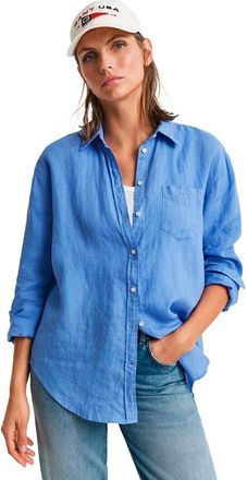 GANT Damen REL Linen Shirt Bluse, Sailor Blue, 40 EU