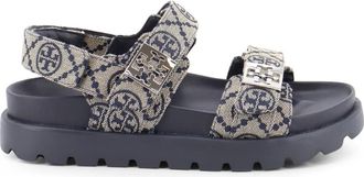 Tory Burch Femme, Chaussures, Bleu, Taille: 35 1/2 EU T Monogram Mellow Sport Sandal