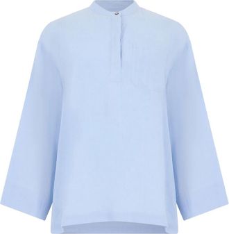 Max Mara Femme, Blouses et Chemises, Bleu, Taille: 36 FR Cantico Linen Blouse