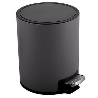 Spirella Poubelle &agrave; p&eacute;dale Inox RIKU - Design Moderne et &Eacute;l&eacute;gant - Seau Int&eacute;rieur Amovible en Plastique Recycl&eacute; - Socle Antid&eacute;rapant - Gris Mat - 3L