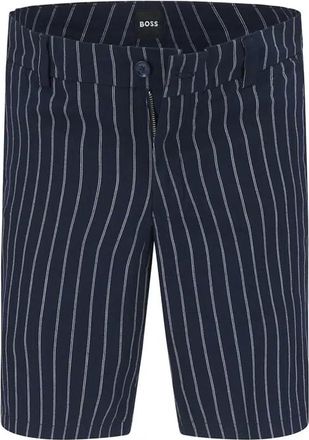 HUGO BOSS Herren Shorts blau Baumwoll-Stretch gestreift