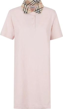 Burberry Femme, Robes, Rose, Taille: 42 FR Robe Polo en Coton &agrave; Col &agrave; Carreaux