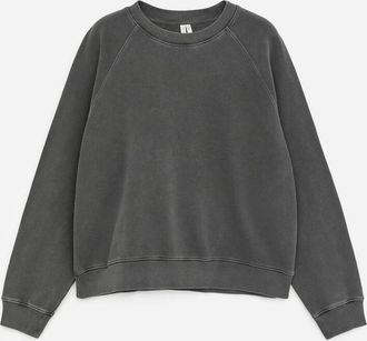 Arket Frottee-Sweatshirt -Schwarz