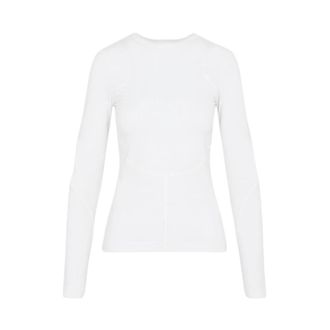 Givenchy Lang&auml;rmeliges- nahtloses Oberteil - - Tops - Damen - Wei&szlig; - XS
