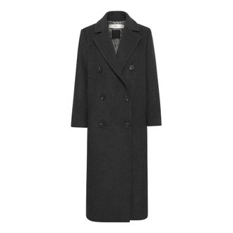 Inwear Dunkelgrauer Melange Langer Mantel - - Coats - Damen - Grau - XS