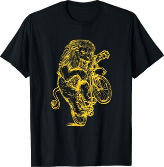 Seembo Lion Fahrradfahrrad Lustiges Tier Cool Biker Ride Süßes Fahrrad T-Shirt