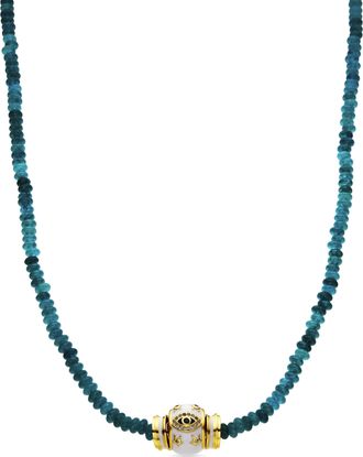 Luxenter Halsband aus 18 Karat Gelbgold und gr&uuml;nem Jade - Hamco