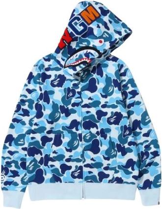A Bathing Ape A Bathing Ape, Homme, Sweatshirts et sweats &agrave; capuche, Multicolore, Taille: S ABC Camo Shark Full Zip Sweat &agrave; capuche