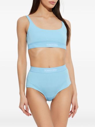 Tom Ford Womens Modal Top Light Blue Tops