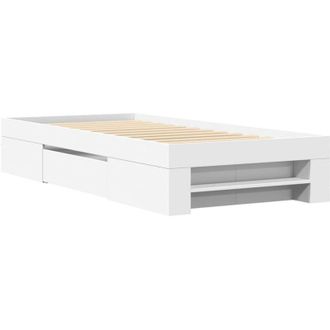 vidaXL Cadre de lit blanc 90x190 cm bois dingénierie - Vidaxl