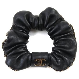 Chanel Accessoire de cheveux en cuir Pre-owned - Femme - Pre-owned - Noir - Taille: ONE Size