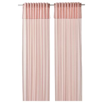 IKEA Ikea MOALISA Vorh&auml;nge, 1 Paar, 145x300 cm, Blassrosa/Rosa