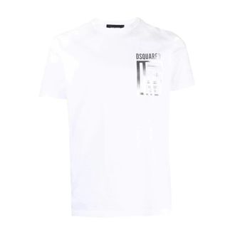Dsquared2 T-Shirt mit Logo-Print und Rundhalsausschnitt - - Tops - Herren - Wei&szlig; - 2XL