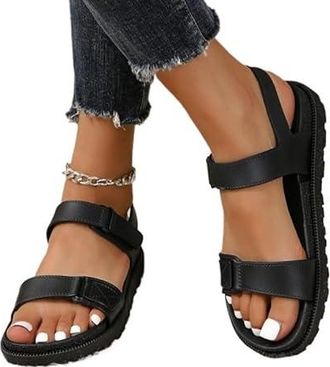 Generic Sandales Femmes, Sandale Femme Confortable Sandales dété confortables et décontractées à semelles souples, bout ouvert, creuses, plates résistantes lu