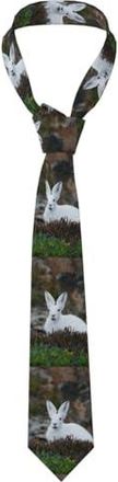 Generic Cravate Lapin Blanc Dans LArbre &Eacute;troit Men Tie &Eacute;l&eacute;gant Cravate DAffaires Pour C&eacute;l&eacute;brations Affaires &Eacute;v&eacute;nements
