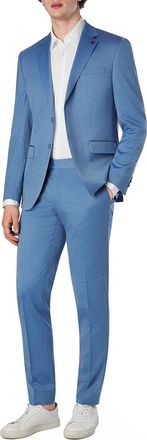 Karl Lagerfeld Herren Anzug blau meliert Slim Fit