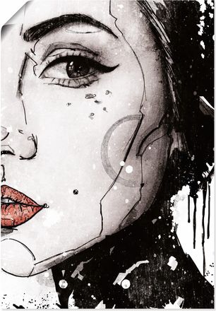 Artland Wanddeko Poster & Kunstdrucke Wandposter Hochformat Frau Profil Porträt Nahaufnahme Auge Lippen U3KF