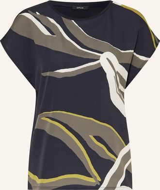 OPUS T-Shirt Sopika Im Materialmix blau