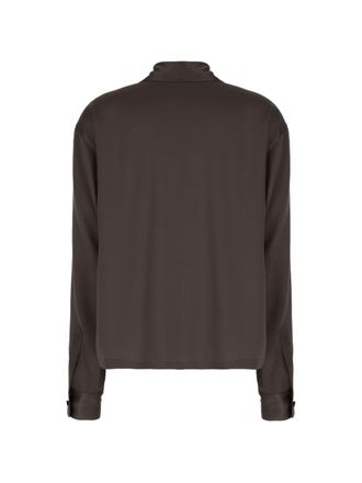 Tom Ford Silk Satin Polo Shirt - Brown