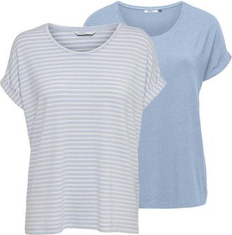 Only T-Shirt Damen Top MOSTER Regular Fit (2-tlg) Basic Kurzarm Tee Shirt mit Rundhalsausschnitt