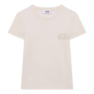 GCDS Logo-Detail T-Shirt - - Tops - Damen - Wei&szlig; - L